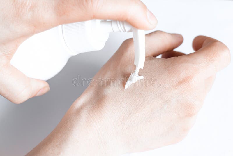 Female Hands Applying Hand Cream. Stock Image - Image of hand, cosmetic ...