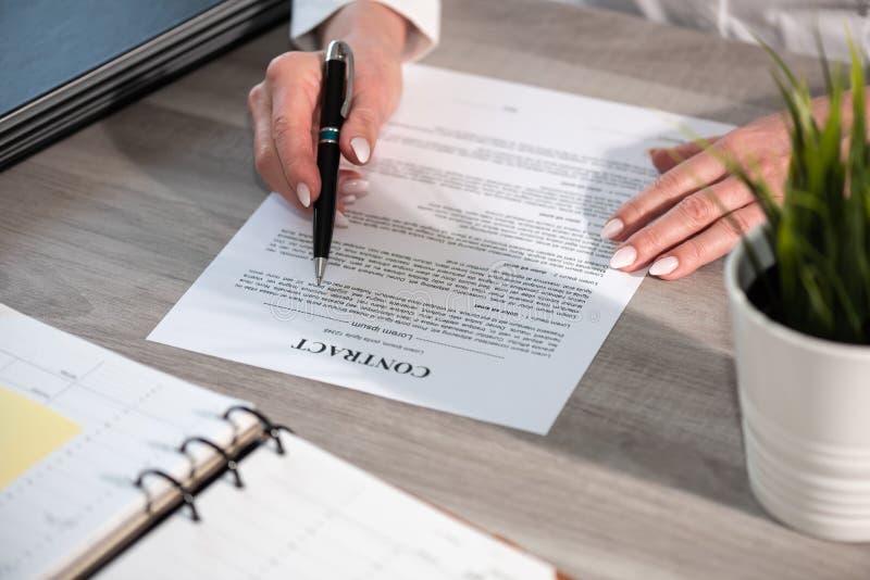 Female Hands Checking Contract Stock Photo - Image of corporate ...