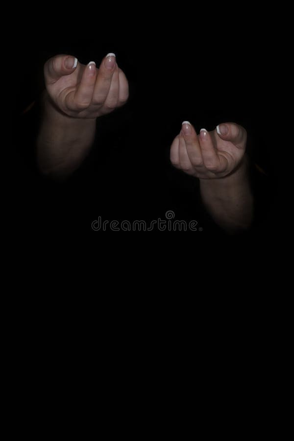 Hands from the Dark. Close-up of Human Hands Stretching Out from Stock ...