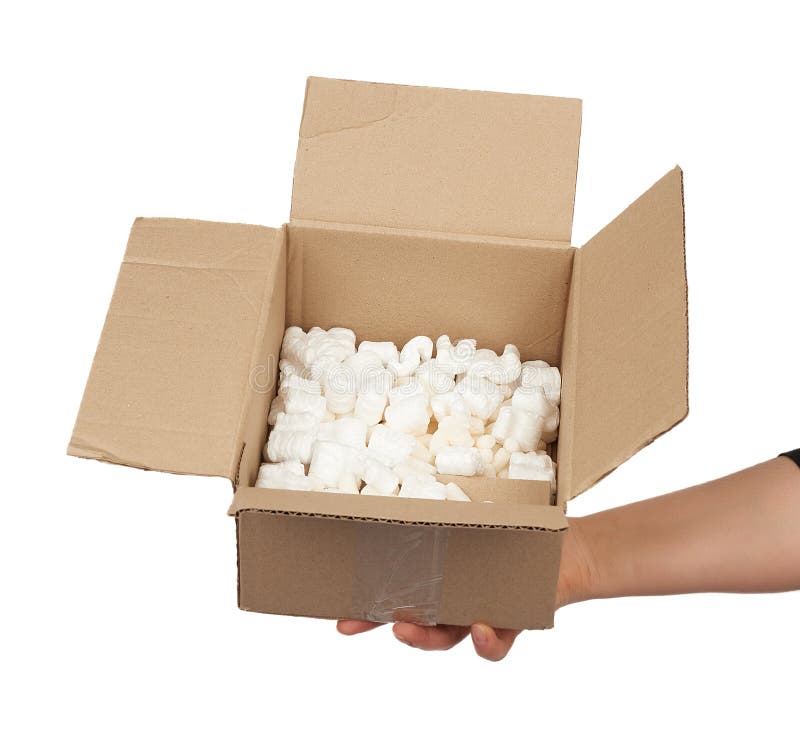 Female Hands Hold an Empty Open Box of Brown Cardboard Stock Photo ...
