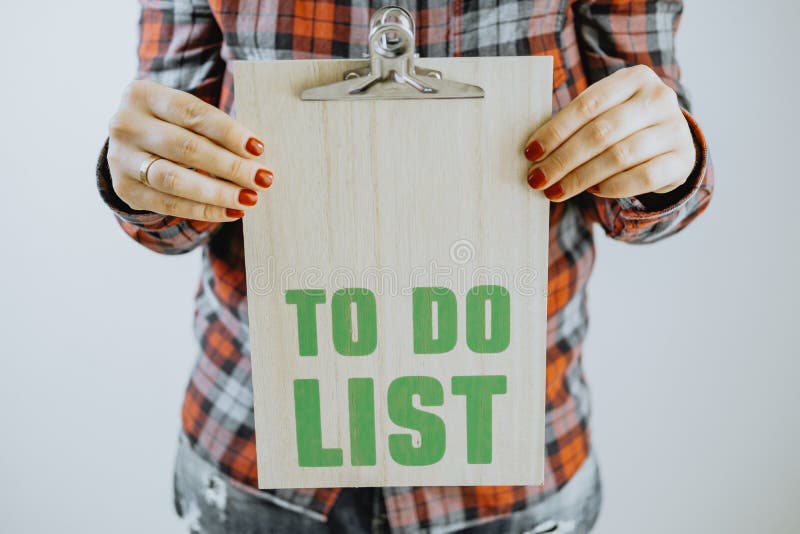 Female Hands Hold To Do List Stock Photo - Image of creative, paper ...