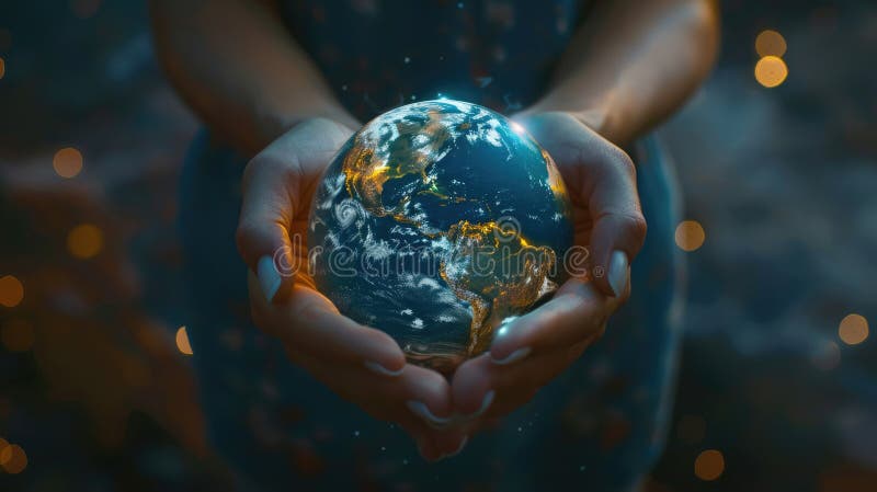 Female Hands Holding Planet Earth Globe. Environmental Ecology Issues ...