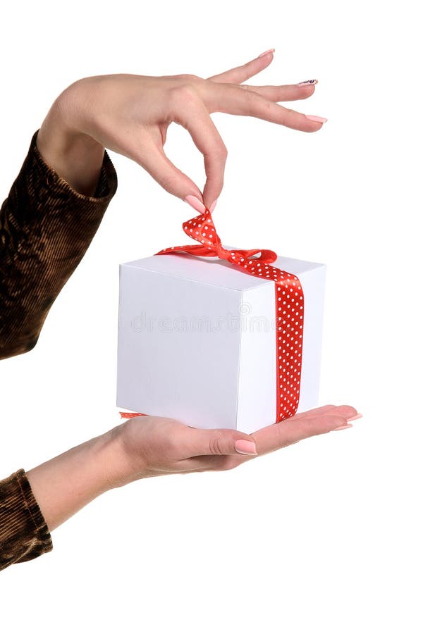 Female Hands Holding Present Stock Photo - Image of woman, female: 46612354