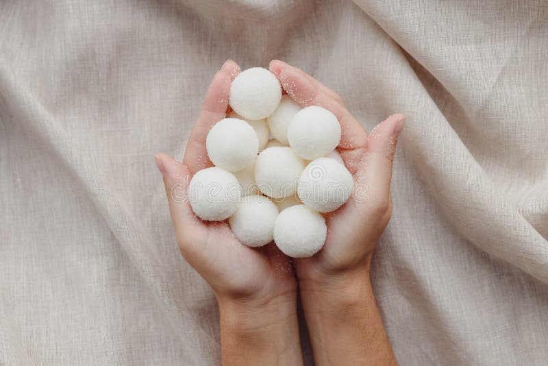 Female Hands Holding Solid Handmade Natural Shampoo or Sugar Scrub ...