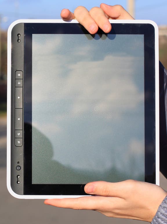 Female Hands Holding a Tablet Stock Photo - Image of computer, hand ...