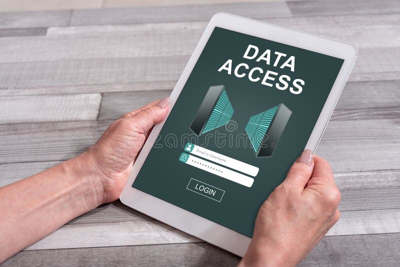 Data Access Concept on a Tablet Stock Image - Image of concept, digital ...