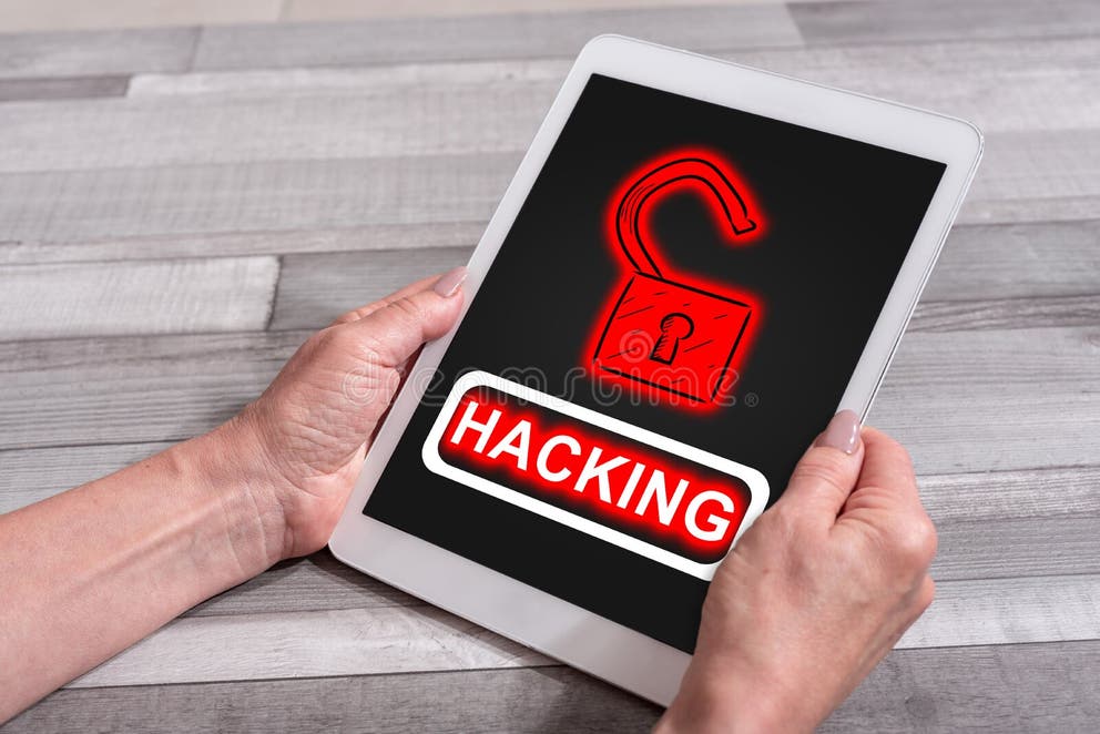 Hacking Concept on a Tablet Stock Image - Image of attack, computer ...