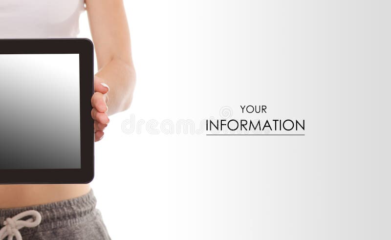 Female Hands Holding Tablet Pattern Stock Image - Image of female ...