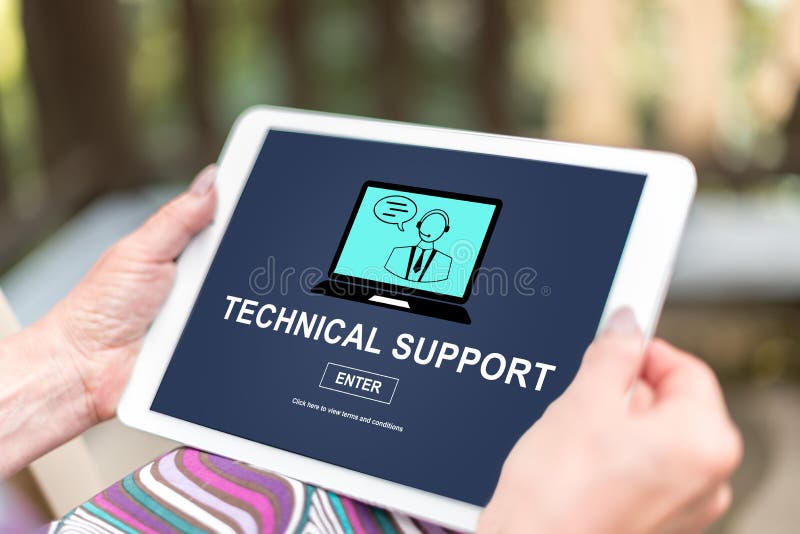 Technical Support Concept on a Tablet Stock Photo - Image of technical ...