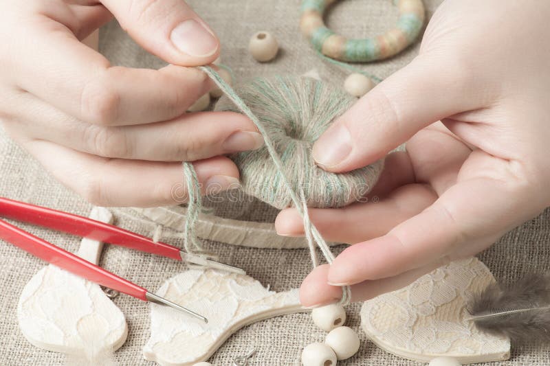 Female Hands Holding Thread Stock Image - Image of woman, horizontal ...