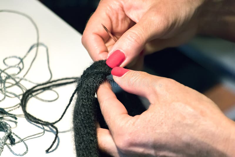 Female Hands Holding a Wool Thread Stock Image - Image of home, hobby ...