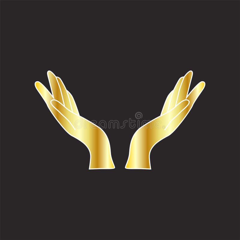 Female Hands Icon Linear Style, Hands and Fingers Design. Hands Open ...