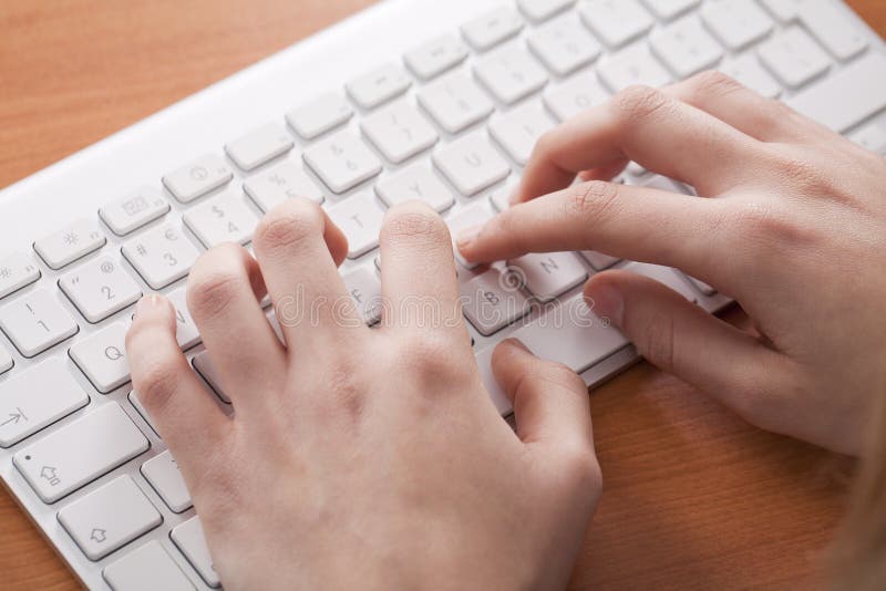 Hand on keyboard stock image. Image of hand, employment - 6208991