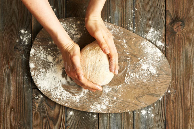 Female Hands Kneading Dough Stock Image - Image of chef, dough: 67206711