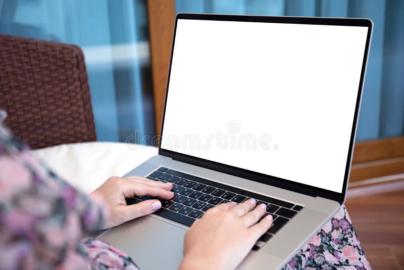 Female Hands Typing on a Laptop Keyboard Stock Photo - Image of ...