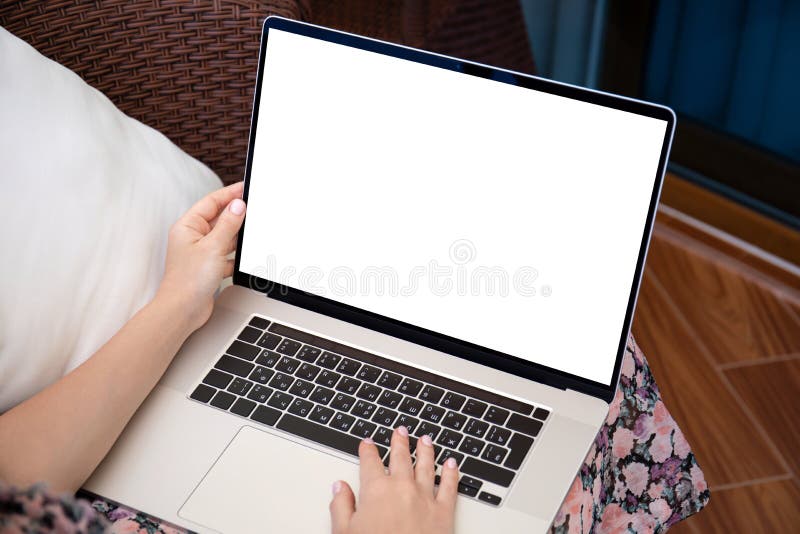 Female Hands Typing on a Laptop Keyboard Stock Photo - Image of ...