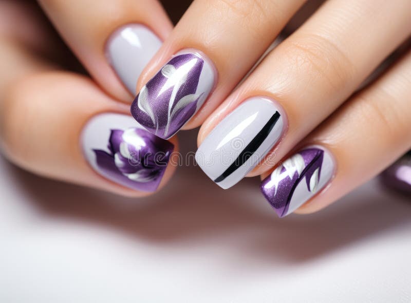 Female Hands with Nail Design. Nail Design Copy Space Stock ...