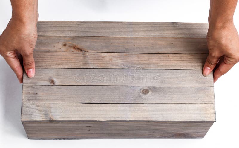 Female Hands Open a Wooden Gift Box Stock Image - Image of texture ...