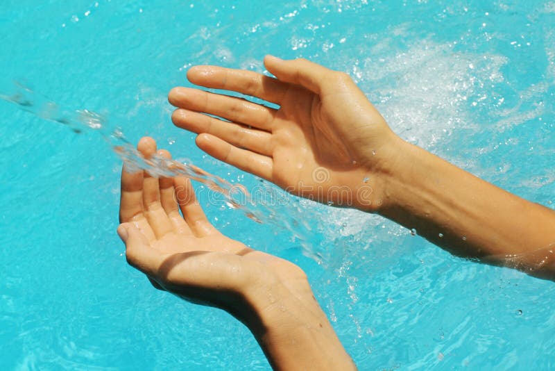 Female Hands Over Clear Water Stock Image - Image of liquid, people ...