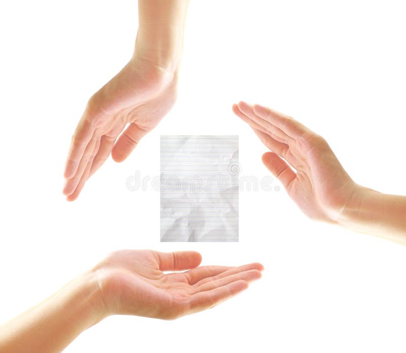 Female hands with paper stock image. Image of environment - 21653717