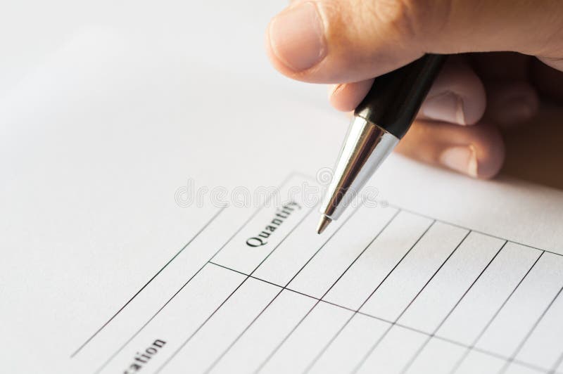 Female Hands with Pen Writing on Inventory Count Form. Stock Image ...