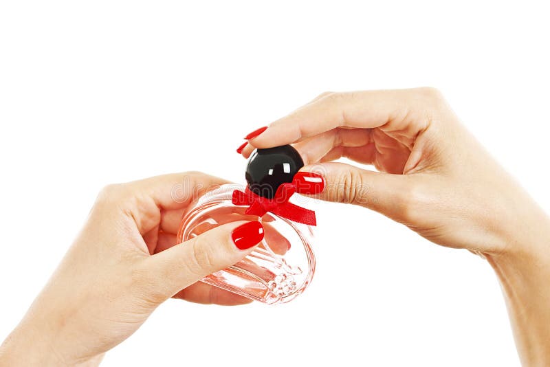 Red perfume bottle stock photo. Image of isolated, bottle - 19179664