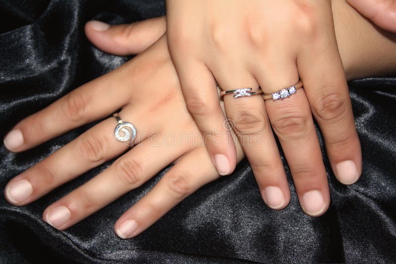 Female hands with rings stock image. Image of crystal - 92129977