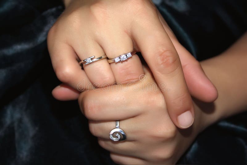 Female hands with rings stock photo. Image of golden - 92130614