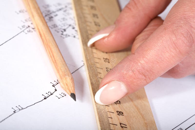 Female Hands with a Ruler and Pencil Stock Photo - Image of ruler ...