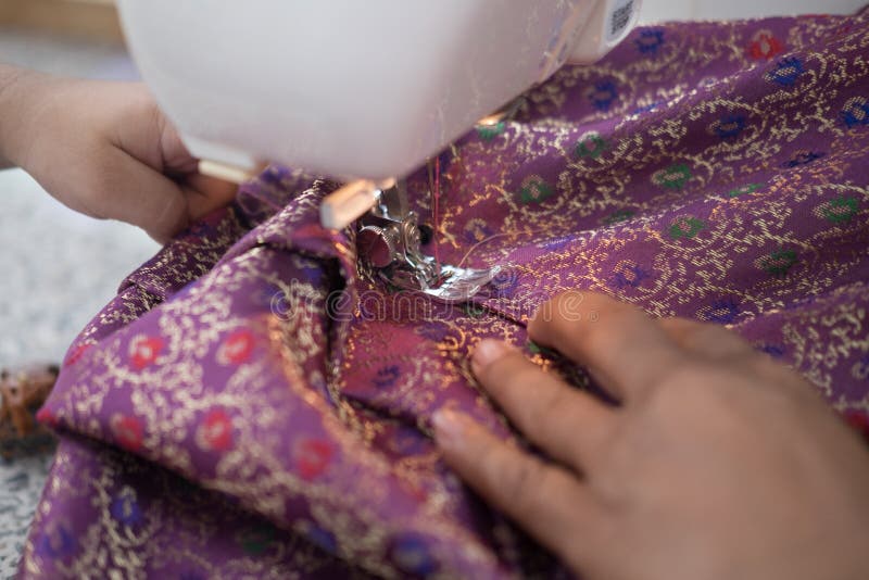 Female Hands on Sewing Machine Stock Image - Image of equipment ...