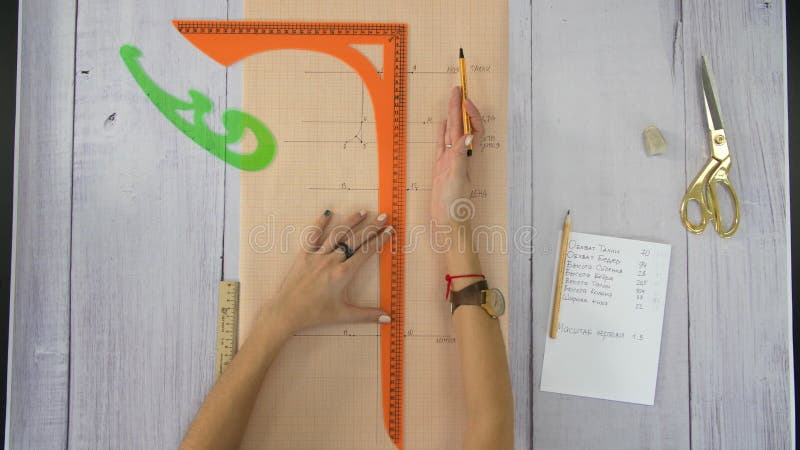 Female Hands Show Something on the Chart Using a Ruler Stock Video ...