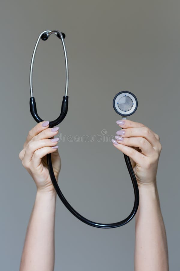 Female Hands with Stethoscope Stock Photo - Image of occupation, doctor ...