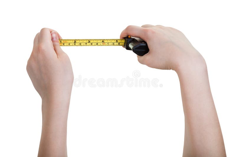 Worker Hands in Safety Gloves with Measuring Tools Stock Photo - Image ...