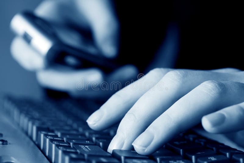 Female hands typing. stock image. Image of technology - 7800589