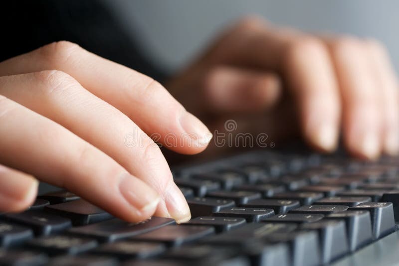 Business Woman Using Computer Keyboard Stock Image - Image of manager ...