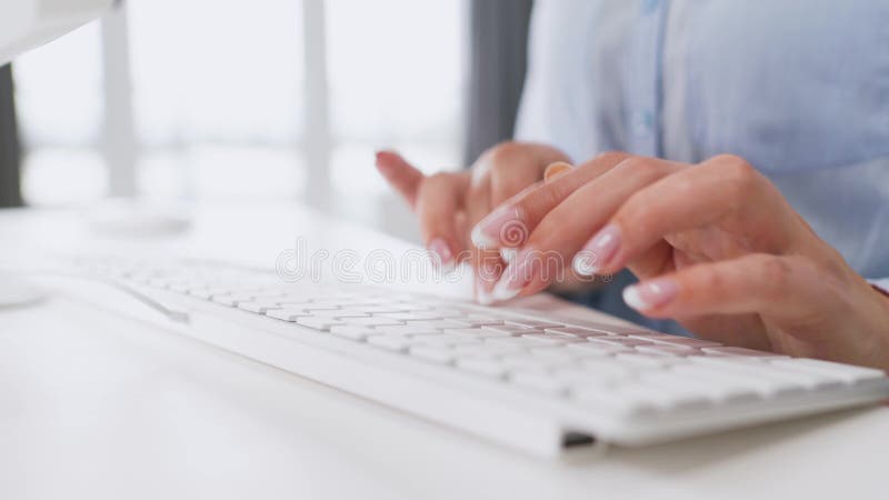 Female Hands Typing on a Computer Keyboard Stock Video - Video of ...