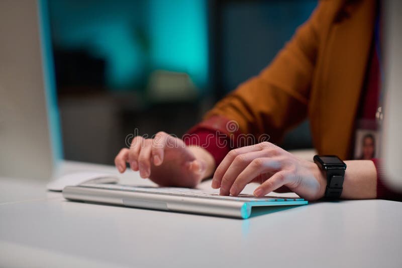 Female Hands Typing on Keyboard Stock Photo - Image of formal, hand ...