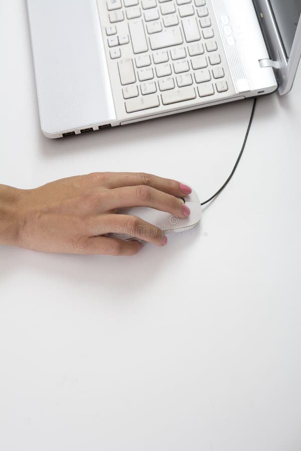 Female Hands Typing on Keyboard, White Computer Stock Photo - Image of ...