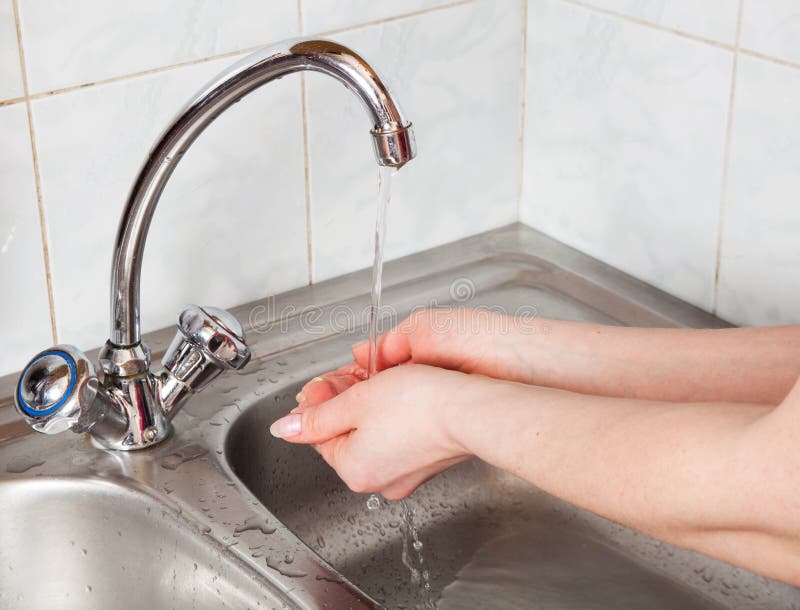 Female Hands Under the Running Water Stock Image - Image of drain ...
