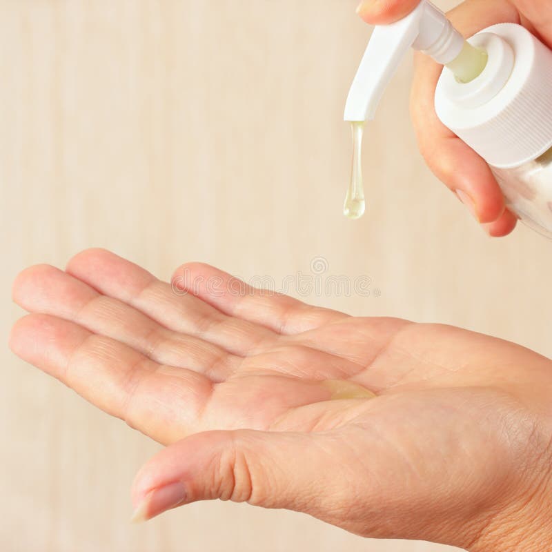 Female Hands Using Cosmetic Liquid Soap Close Up Stock Image - Image of ...