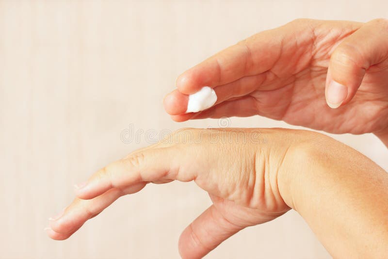 Female Hands Using a Health Skin Cream Stock Image - Image of health ...