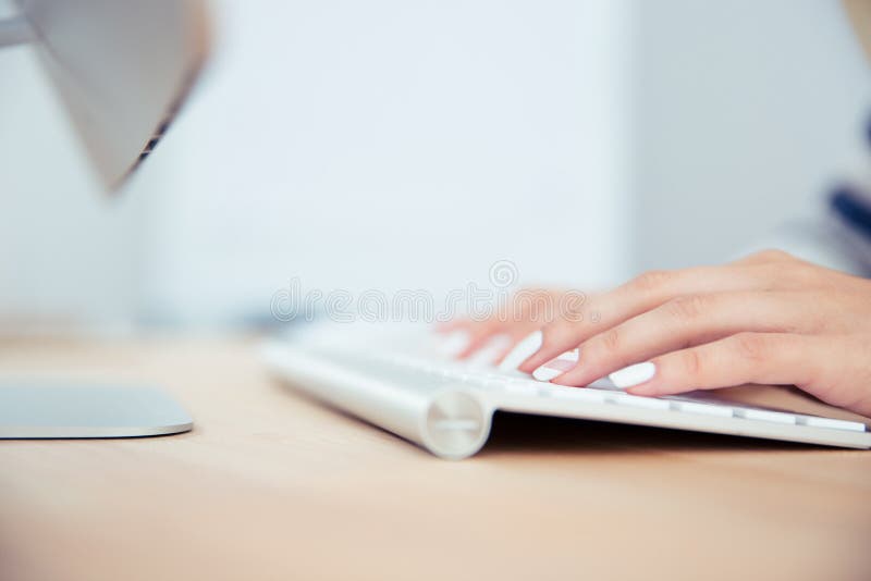 Female Hands Using Keyboard Stock Image - Image of technology ...