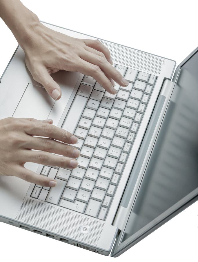 Female Hands Using Keyboard Stock Image - Image of computing, human ...
