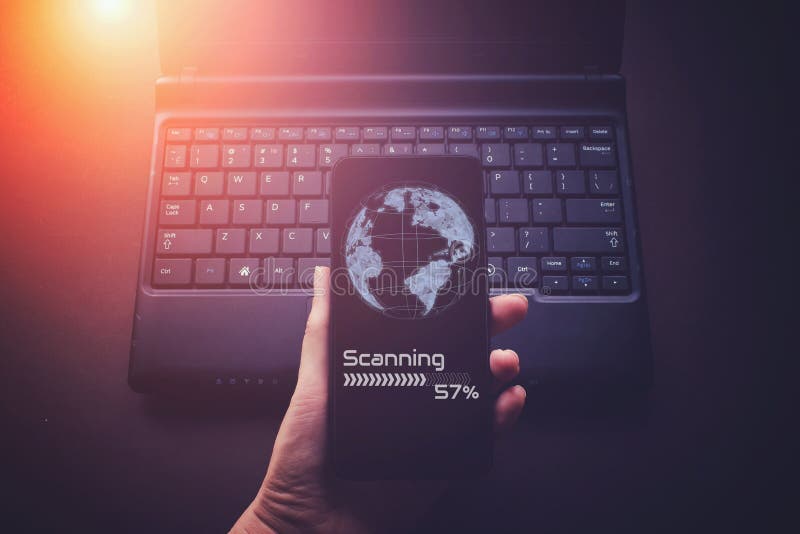 Female Hands Using Smart Phone, Smart Phone with Virtual Gologram of ...