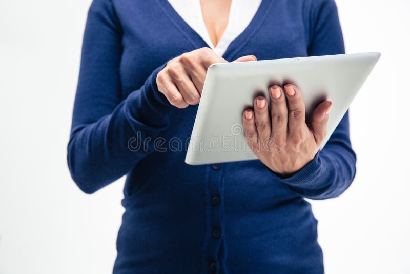 Female Hands Using Tablet Computer Stock Image - Image of contact ...