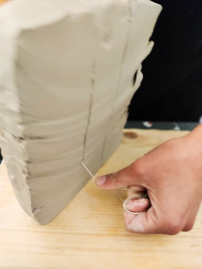 Female Hands Working with Clay, Preparing Clay for Art and Craft Class ...
