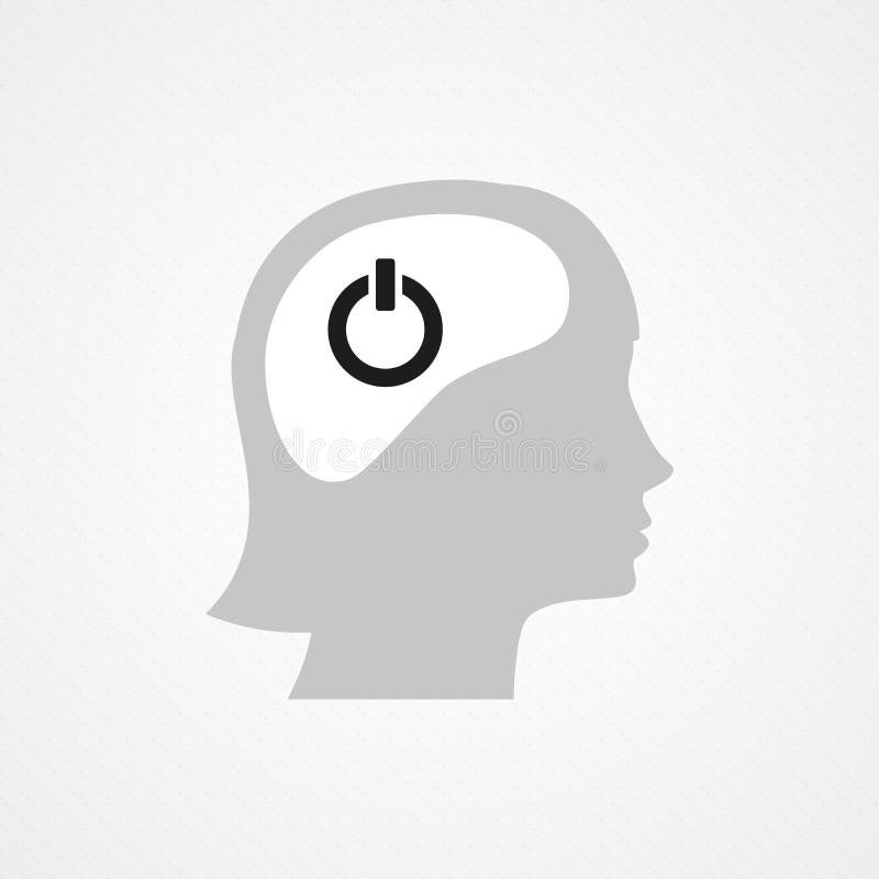 Female Head and on/off Icon. Vector Illustration, Flat Design Stock ...