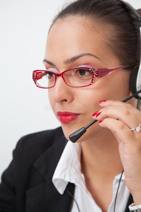 Female with headset stock image. Image of representative - 58113509