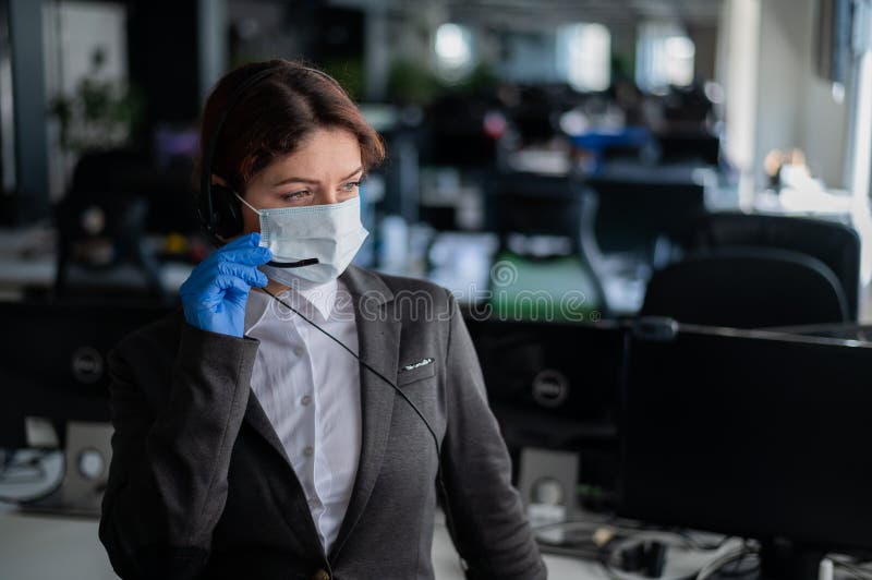 Helpdesk Customer Service Headset Woman Stock Photo - Image of ...