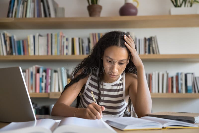 Female High School Student Take Notes Books Notebook Stock Photos ...